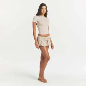 SKIMS Cotton Jersey Foldover Mini Skort