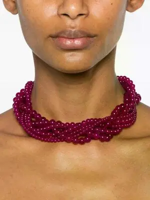 Completedworks Fuchsia Chalcedony Beaded Necklace