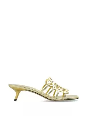 Loewe Anagram Leather Sandals - Gold
