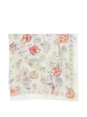 Alexander McQueen Skull Floral-print Scarf