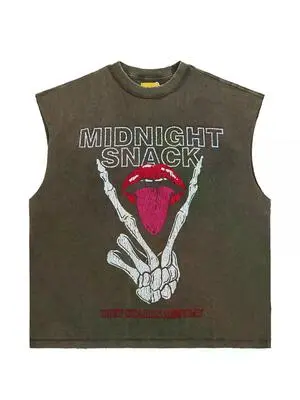 DIET STARTS MONDAY Graphic-print Sleeveless T-shirt - Black