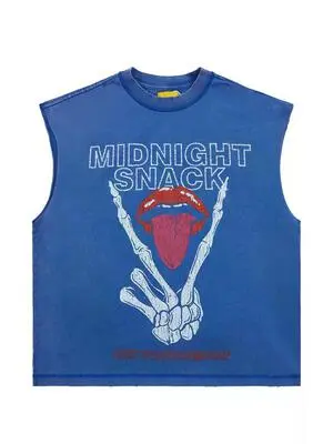 DIET STARTS MONDAY Midnight Snack Graphic-print Sleeveless T-shirt - Blue