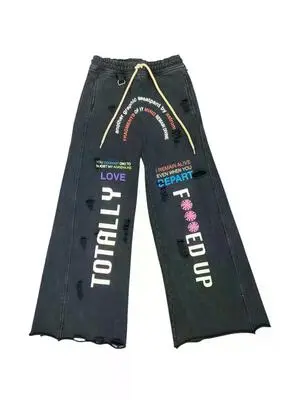 ASTRUM Distressed Sweatpants - Black