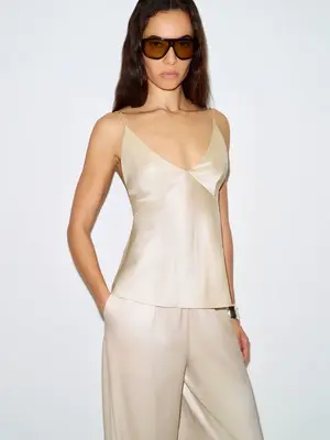 REFORMATION Jule Silk Top - Ivory
