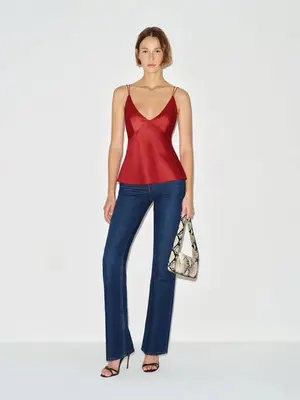 REFORMATION Jule Silk Top - Red