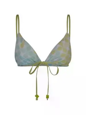 Casablanca Abstract Print String-beaded Bikini Top