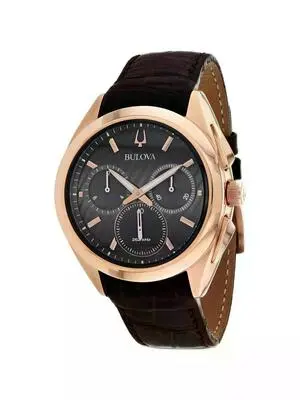 Bulova Curv Chronograph Watch - Black