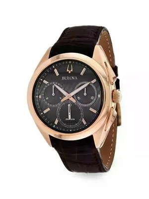 Bulova Curv Chronograph Watch - Black