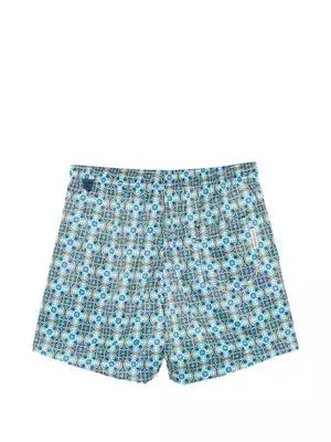 PENINSULA SWIMWEAR Geometric Print Swim Shorts - Blue