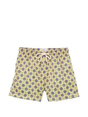 PENINSULA SWIMWEAR Pantelleria Geometric Print Swim Shorts - Orange