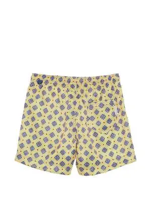 PENINSULA SWIMWEAR Pantelleria Geometric Print Swim Shorts - Orange