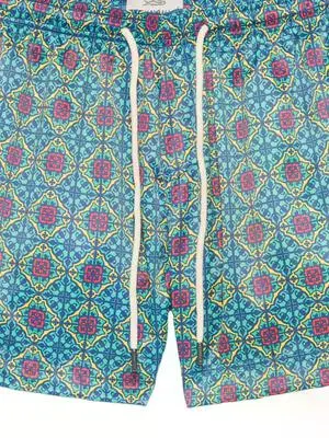 PENINSULA SWIMWEAR Panarea Geometric-print Drawstring Swim Shorts