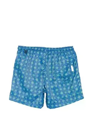 PENINSULA SWIMWEAR Geometric Print Drawstring Swim Shorts - Blue