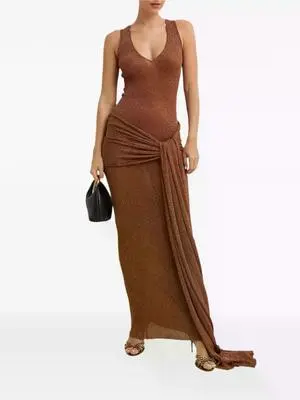 AYA MUSE Alula Draped Metallic Dress