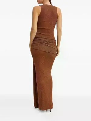 AYA MUSE Alula Draped Metallic Dress