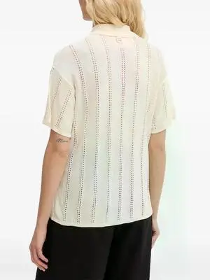 Marella Pointelle-knit Button-down Shirt