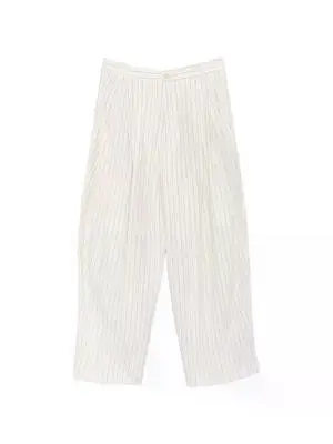 HED MAYNER Pinstripe Pleated Trousers - Neutrals