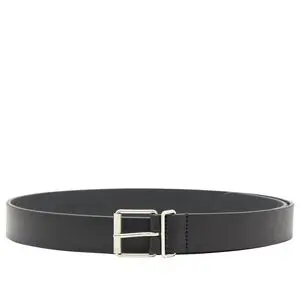 Anderson's Narrow Leather Belt With Polished Buckle - Black