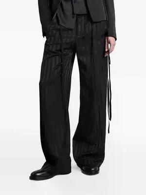 ANN DEMEULEMEESTER Stripe Pattern Trousers - Black