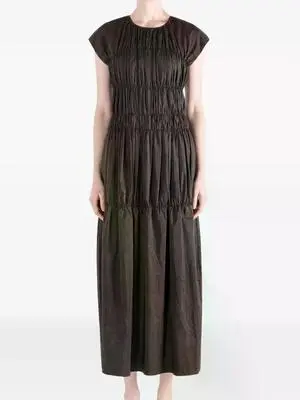 AMOMENTO Shirred Tiered Dress