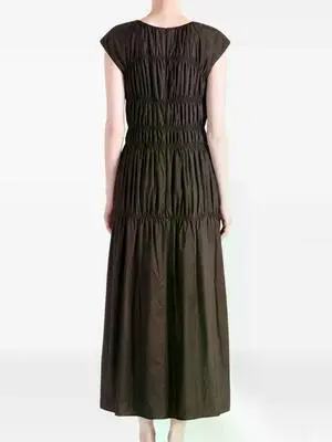 AMOMENTO Shirred Tiered Dress
