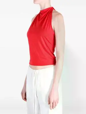 AMOMENTO Gathered Halterneck Top