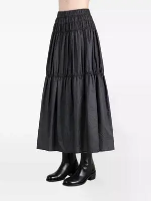 AMOMENTO Shirred Tiered Skirt