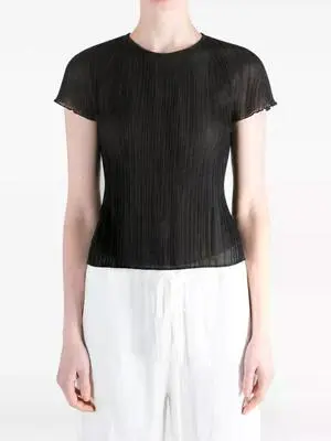 AMOMENTO Pleated Raglan-sleeve T-shirt - Black