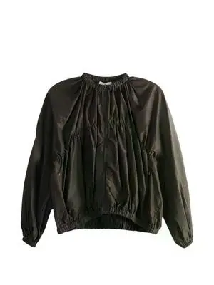 AMOMENTO Gathered Detail Zip-up Jacket