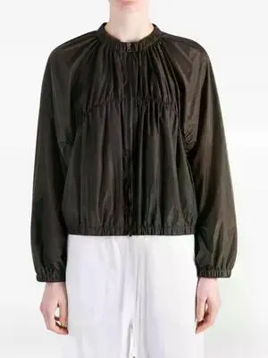 AMOMENTO Gathered Detail Zip-up Jacket