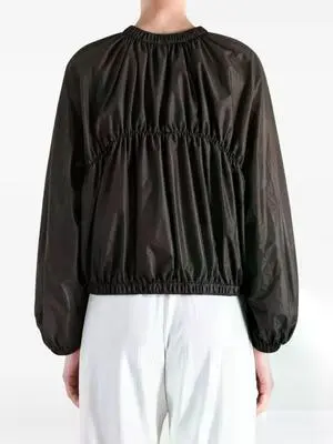 AMOMENTO Gathered Detail Zip-up Jacket