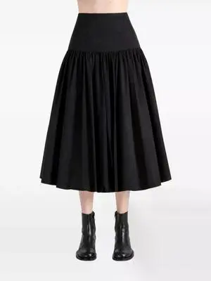 AMOMENTO Gathered A-line Skirt - Black