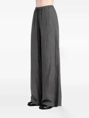 AMOMENTO Drawstring Waist Wide-leg Trousers