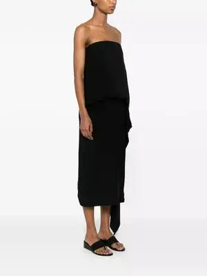 Carven Strapless Asymmetric Midi Dress