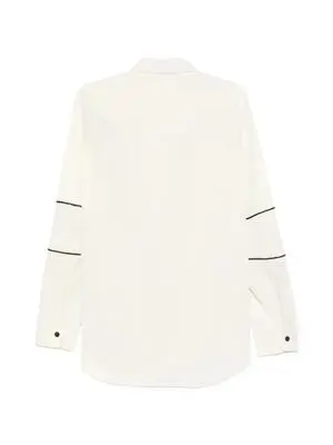 REPLAY Logo-patch Panelled Shirt - Neutrals