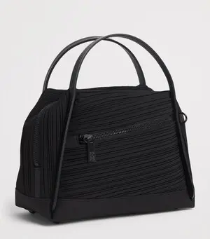 Issey Miyake Bias Pleats Top Handle Bag - Black