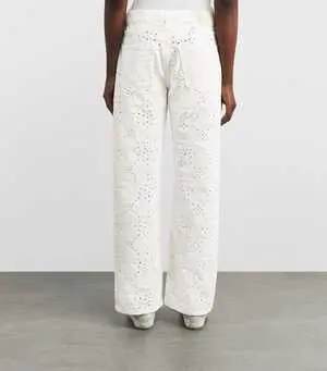 Citizens Of Humanity Eyelet Lindz Easy Straight Jeans - White