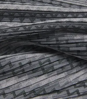 Issey Miyake Geometric Print Pleated Top - Grey