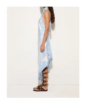 Emilio Pucci Occhi" Print Silk Halter Dress