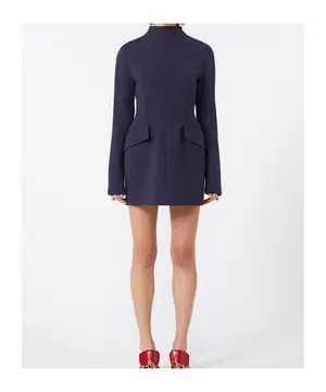 Sportmax High-neck Mini Dress With Flap Pockets
