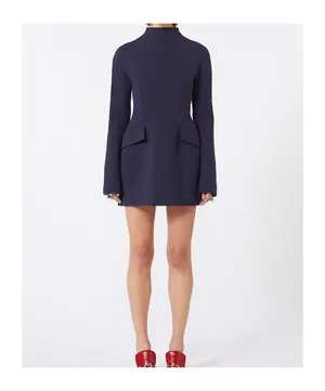 Sportmax High-neck Mini Dress With Flap Pockets