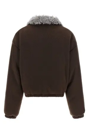 Miu Miu Fleece Down Jacket With Fur Collar - No