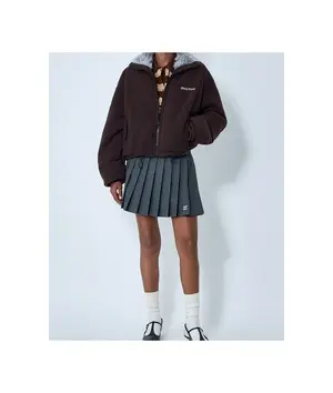 Miu Miu Fleece Down Jacket With Fur Collar - No