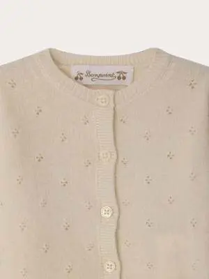 Bonpoint Knitted Cardigan With Round Neck And Button Closure