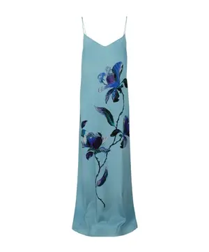 Ermanno Scervino Floral Maxi Dress - Blue