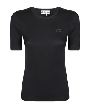GANNI Logo Embroidery T-shirt - No