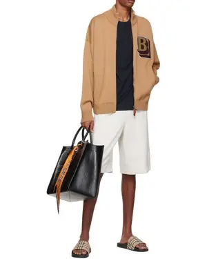 Burberry Checked Slip-on Slides - Black