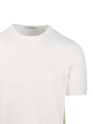 ROBERTO COLLINA Round Neck Short Sleeve Sweater