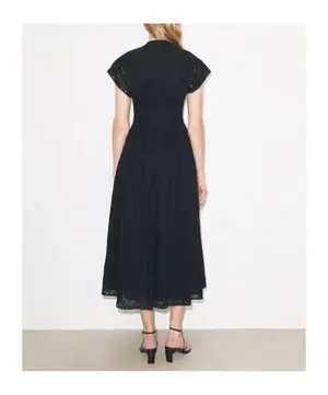 Tory Burch Eyelet Cotton V-neck Midi Dress