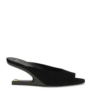 Balmain Open-toe Wedge Heeled Sandals - Black